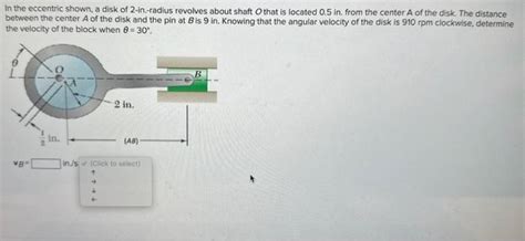 Solved In The Eccentric Shown A Disk Of 2 In Radius