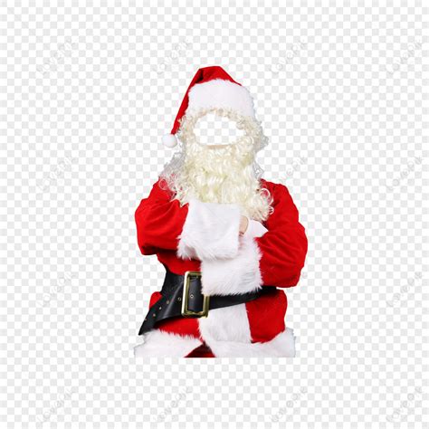 붉은 흰 수염 산타 의상빨간크리스마스의류 Png 일러스트 무료 다운로드 Lovepik