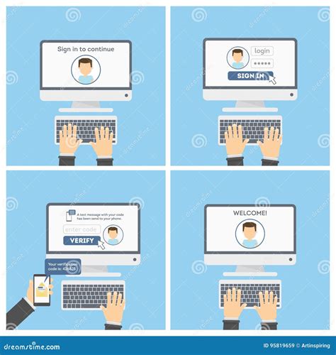 Two Steps Verification Stock Vector Illustration Of Approved 95819659