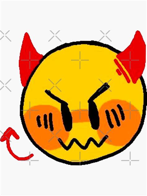 Angry Devil Cursed Emoji Tiktok Meme Face Sticker For Sale By