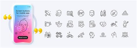 Ebike No Sun 및 No Smoking Line Icons For Web App 픽토그램 아이콘 전화 모형 그라데이션 화면입니다 벡터 3차원 형태에 대한 스톡 벡터