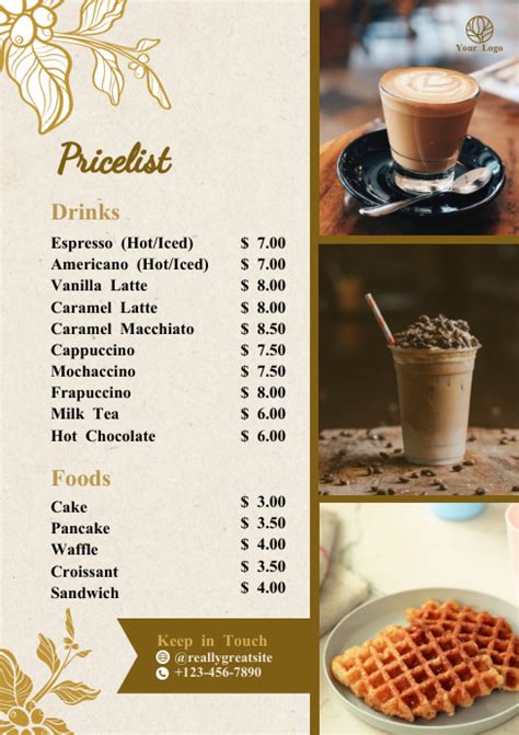 Price List Menu Template Postermywall
