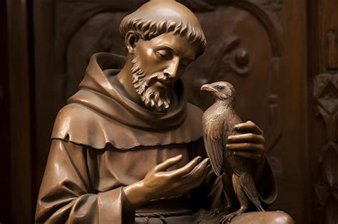 Premium Ai Image Saint Francis Of Assisi Statue Generative Ai