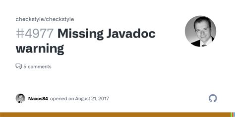 Missing Javadoc Warning · Issue 4977 · Checkstylecheckstyle · Github