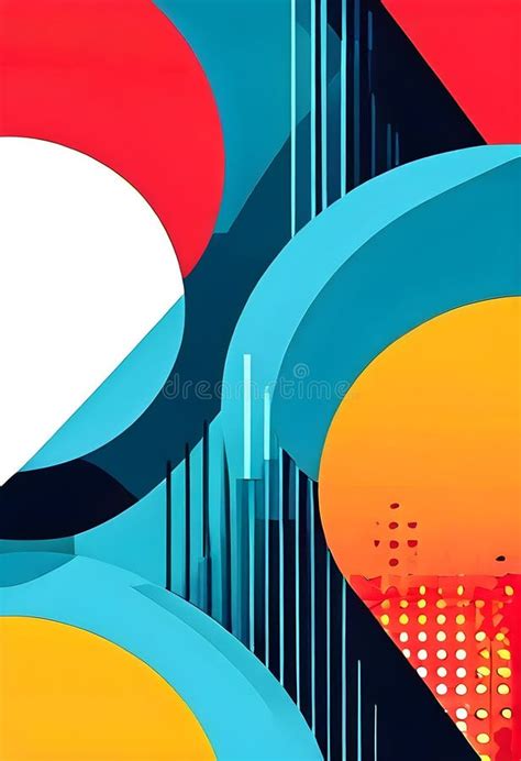 Vibrant Modern Art Illustration Featuring An Array Of Geometric Shapes