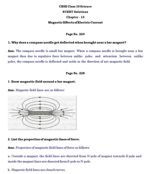 Class 10 Ch 13 Magnetic Effects Of Electric Current Page Wise Ncert Solution