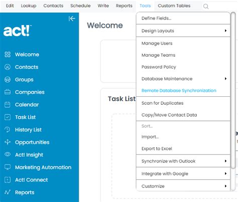 How To Create And Synchronize A Remote Database In Act Premium Cloud