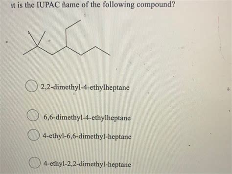 Answered At Is The Iupac ñame Of The Following Bartleby