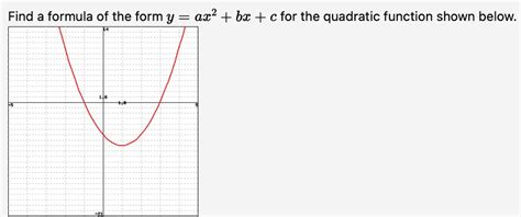 Get Answer Find A Formula Of The Form Y Ax2 Bx C For The Quadratic Function Shown Below 09836