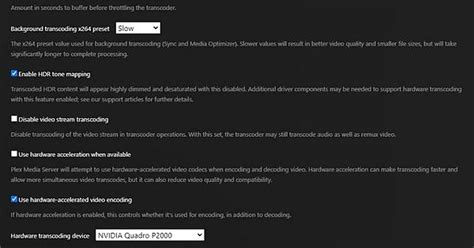 Plex Transcode Settings With My P2000 On A Dell R830 Album On Imgur