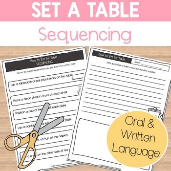 How To Set A Table Oral Language Sequencing And Procedural Writing
