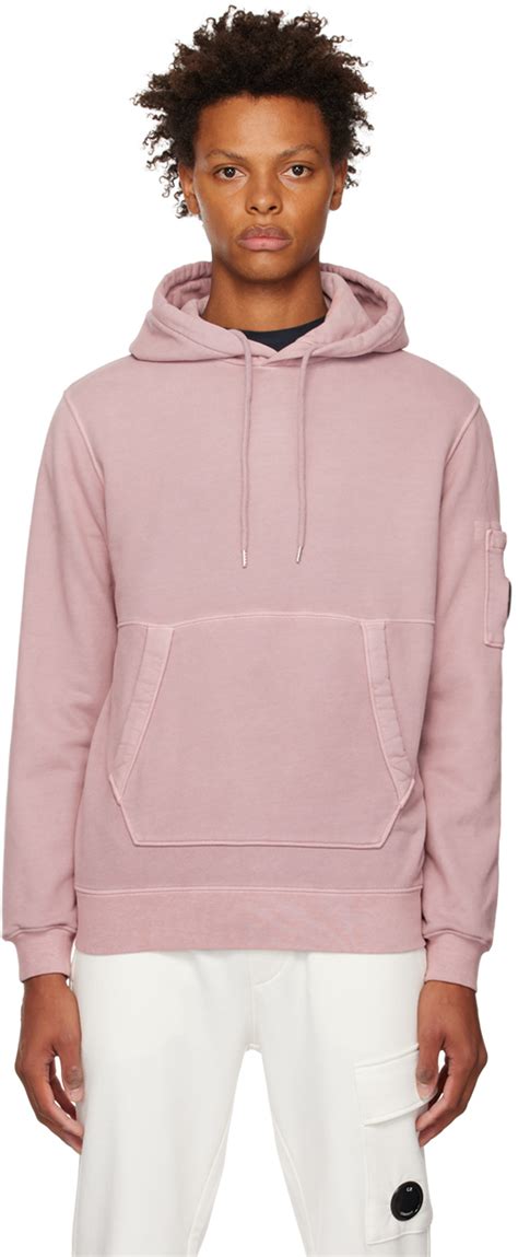 Pink Brushed And Emerized Hoodie By Cp Company On Sale