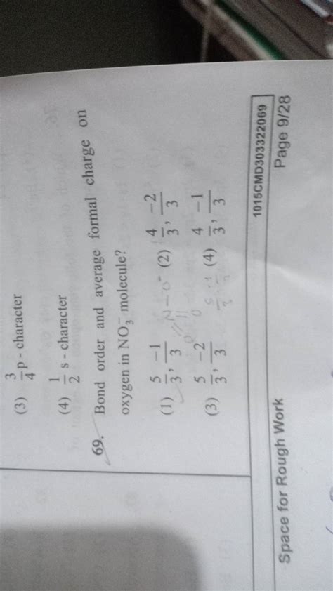 Bond Order And Average Formal Charge On Oxygen In No3− Molecule Filo