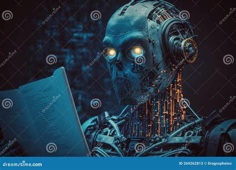 Ai Robot Or Android Machine Digital Technology Concept Idea Neural