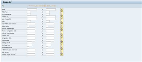 Kol1 Sap Tcode Order List Master Data