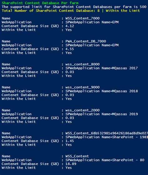 Get All Content Databases Per Farm