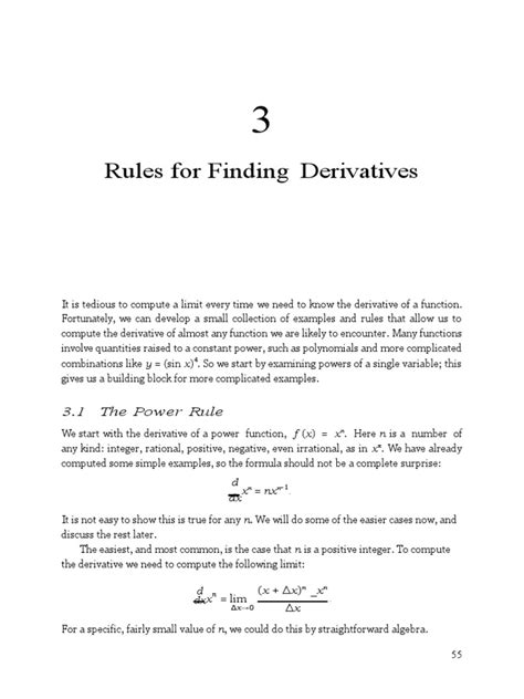 Calculus 03 Rules For Finding Derivatives Pdf Derivative Function