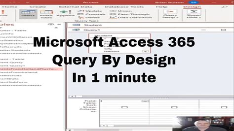 How To Create A Query By Design With Microsoft Access 365 In 1 Minute