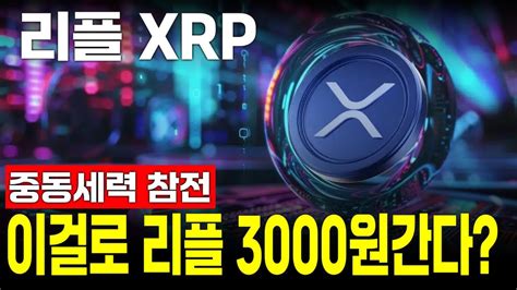 리플 전망 중동세력 참전 이걸로 리플 3000원 간다 리플 Sec 리플소송 리플합의 리플코인 Xrp 코인밈 밈코인 Youtube