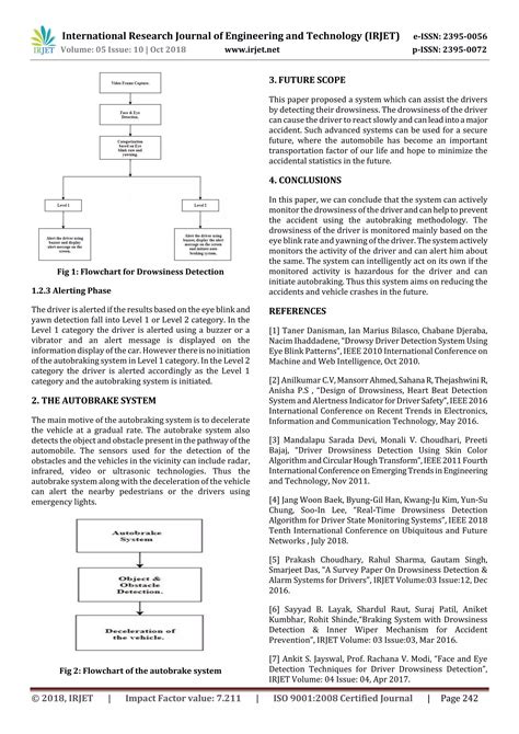 Irjet Driver Drowsiness Detection And Autobraking System For Accident Prevention Pdf