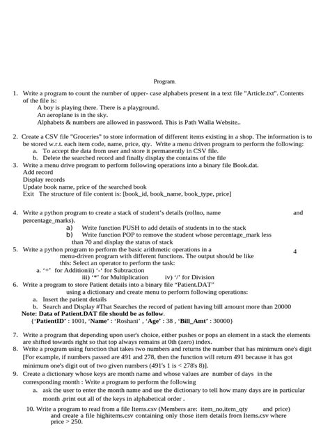 Cs Pract 2023 Question Bank Pdf Databases Computer Programming