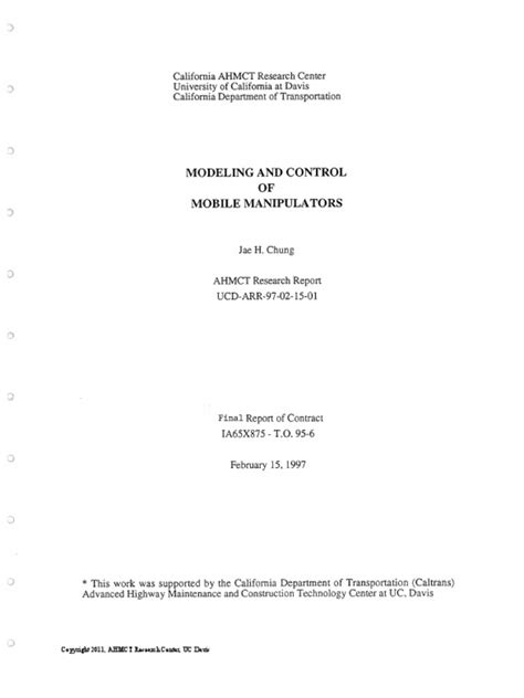 Modelling Of Manipulators Robots Pdf Control Theory Robotics