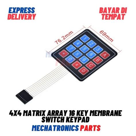 [swi 0004] 4x4 Matrix Array 16 Key Membrane Membran Switch Keypad Lazada Indonesia
