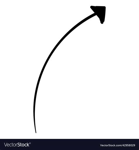 Curved Line Arrow Doodle High Quality Royalty Free Vector