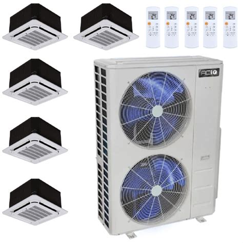 48 000 Btu 23 4 Seer2 Aciq 5 Zone Ceiling Cassette Mini Split System 9 9 9 9 18