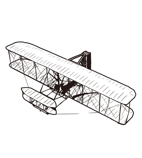 Wright Brothers Plane Light Flyer 2 Drawing Ai Illustrator File