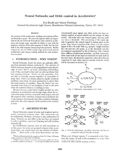 Pdf Neural Networks And Orbit Control In Accelerators