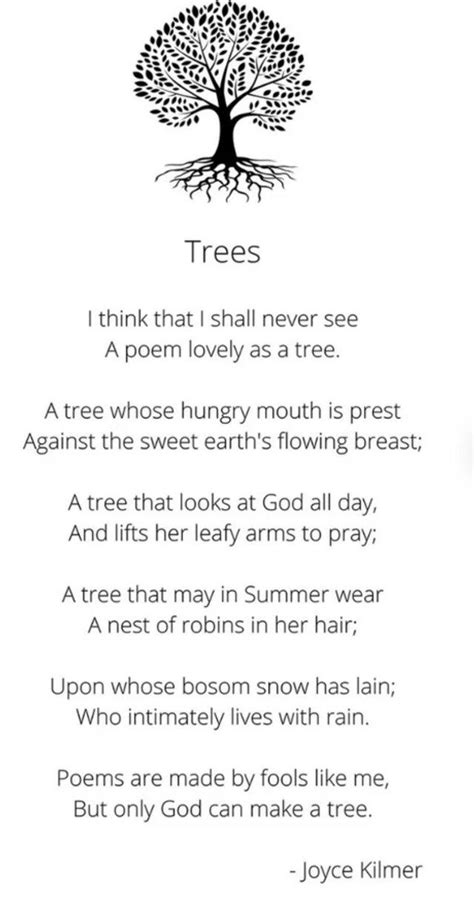 POEM Joyce Kilmer Trees In 2022 Poems Joyce Kilmer Sample Poems