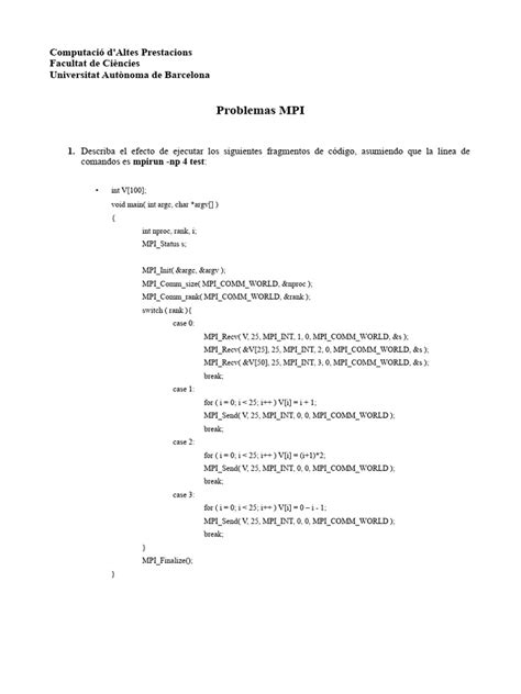 Problemes Mpi Download Free Pdf Control Flow Software Development