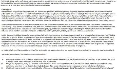 Solved For This Case Study Craft A Professional Memo Chegg Com