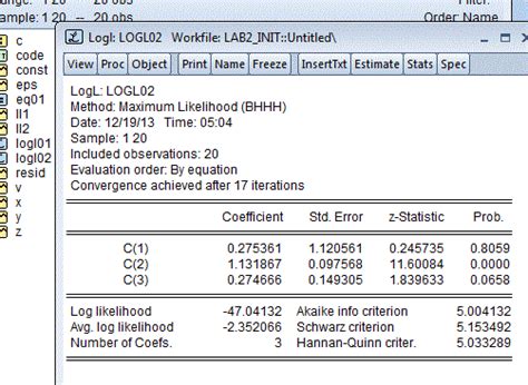Econometrics Beat Dave Giles Blog Maximum Likelihood Estimation In Eviews