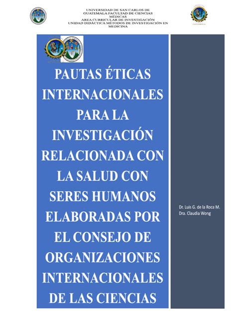 Pautas Cioms Documento De Apoyo Pdf