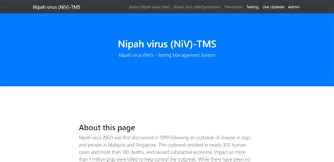 Nipah Virus NiV Testing Management System Using PHP And MySQL