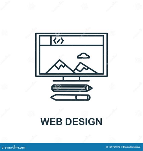 Web Design Icon Simple Line Element Web Design Symbol For Templates Web Design And