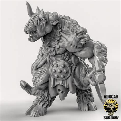 3d Printable Chaos Minotaur Pre Supported By Duncan Shadow