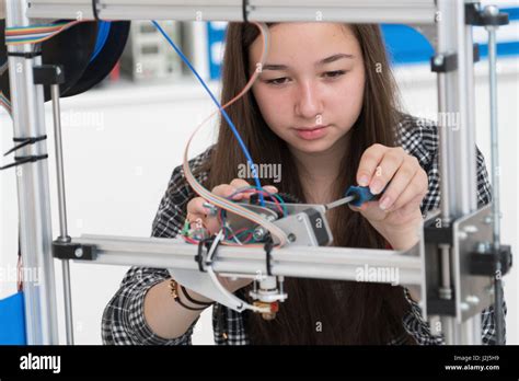 Female Electronics Babe In Laboratory Stock Photo Alamy