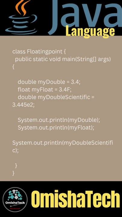 Floating Point Literals In Java Java Programming Shorts Programming