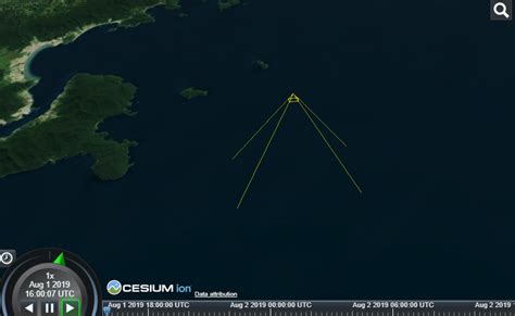 Drawing Camera Lines Until Frustum Rectangle Using Cesium Geographic Information Systems