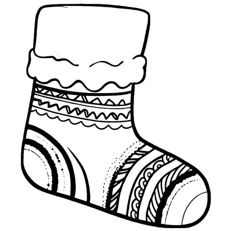 Christmas Stocking Coloring Template