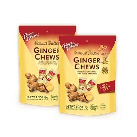 Prince Of Peace Ginger Chews With Lychee 4 Oz Candied Ginger Lychee Flavored Candy