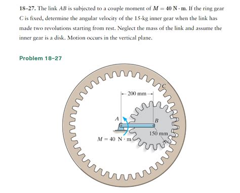 Solved 18 27 The Link AB Is Subjected To A Couple Moment Of M 40 N Course Hero