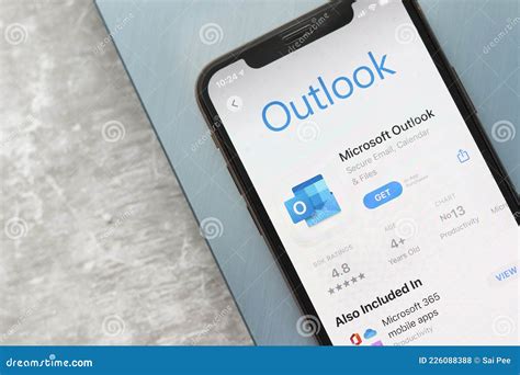 Microsoft Outlook Office Application Icon On Apple IPhone X Screen Close Up Microsoft Outlook