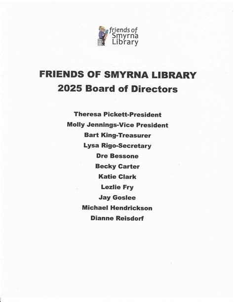 Friends Of Smyrna Library Rcls