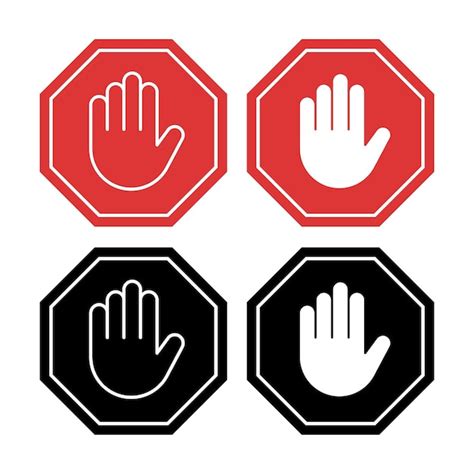 Stop Signs Red And Black Free Vector