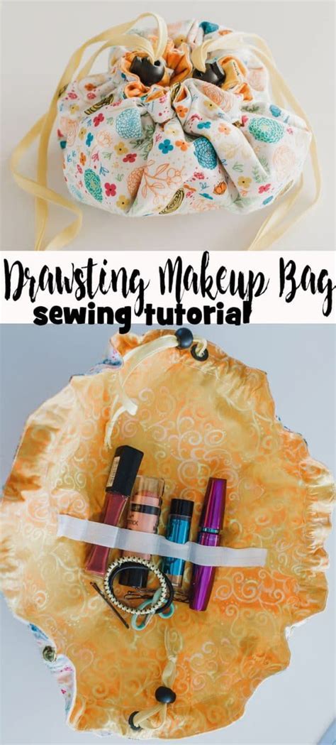 Drawstring Makeup Bag Sewing Tutorial For Round Makeup Bag Pattern From