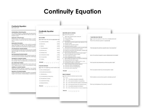 Continuity Equation Teaching Resources